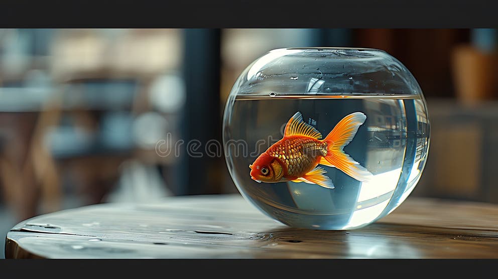 A Beautiful View of the Goldfish Fishbowl Stock Photo - Image of water ...