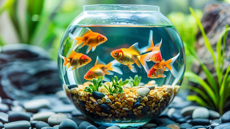 A Beautiful View of the Goldfish Fishbowl Stock Image - Image of view ...