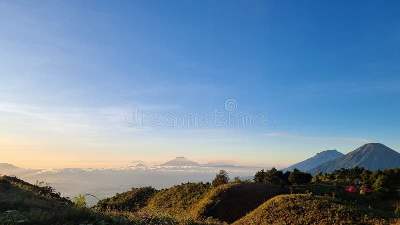 The Beautiful View that we Got from the Top of Mount Prau Stock Image ...