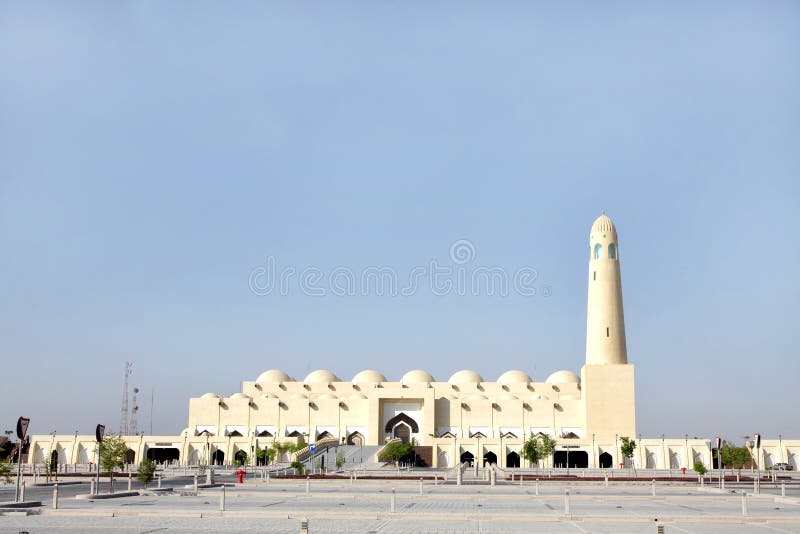 Beautiful View of Grand Mosque of Doha, Qatar Stock Photo - Image of ...