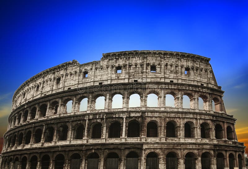 The Beautiful View of the Great Colosseum Stock Photo - Image of famous ...