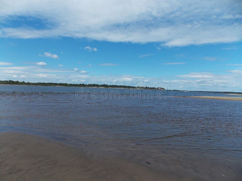 The View of the Sand Bank of the Forest River with Birch Forest on the ...