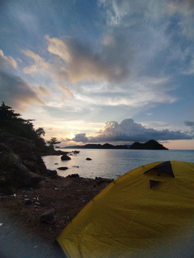 Beautiful View Gunung Sky Blue White Stock Image - Image of view ...