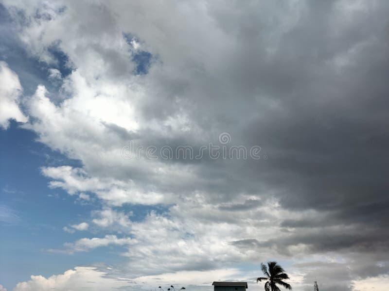 Beautiful View of Half Bright Sky and Half Dark Sky Stock Photo - Image ...