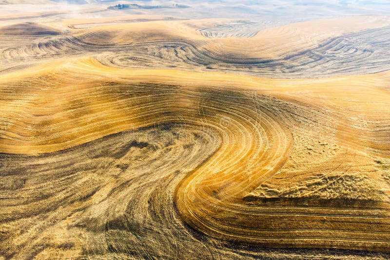 Beautiful View of a Harvested Wheat Field with a Rolling Hill Surface ...