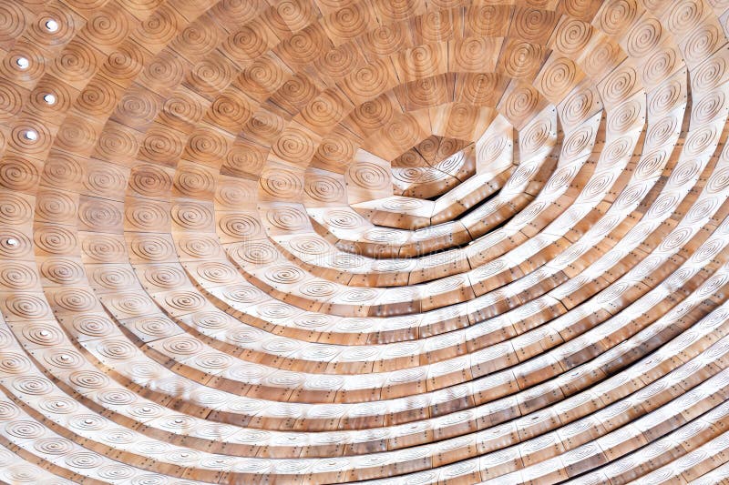 Beautiful View of the High Wooden Dome Ceiling Inside the Building with ...