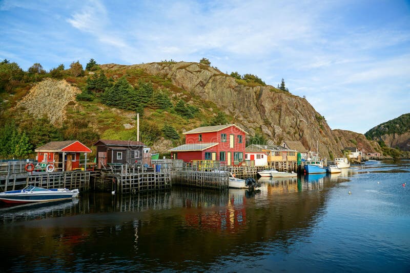 Beautiful View of Houses Reflecting on the Water in Newfoundland ...