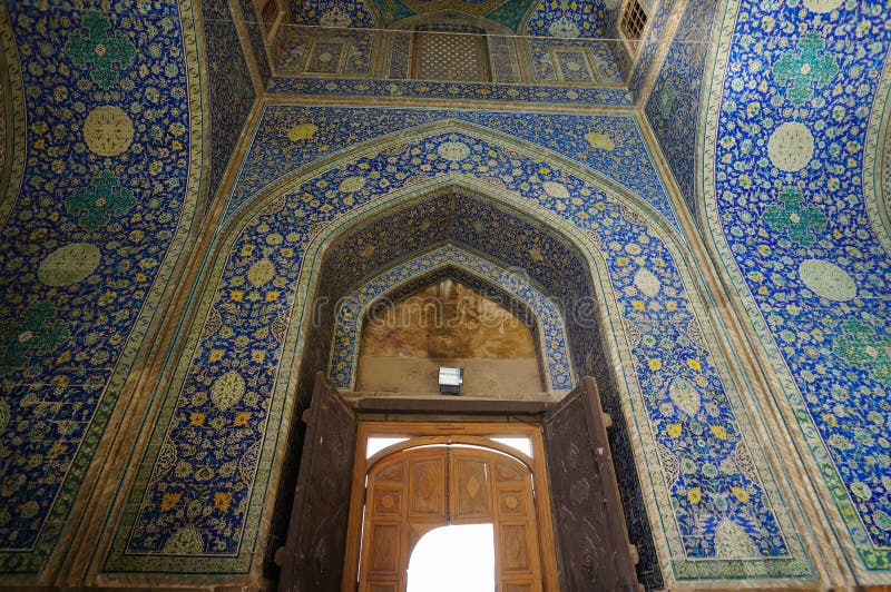 Interior of the Imam Mosque Viewed from the Entrance in Isfahan, Iran ...