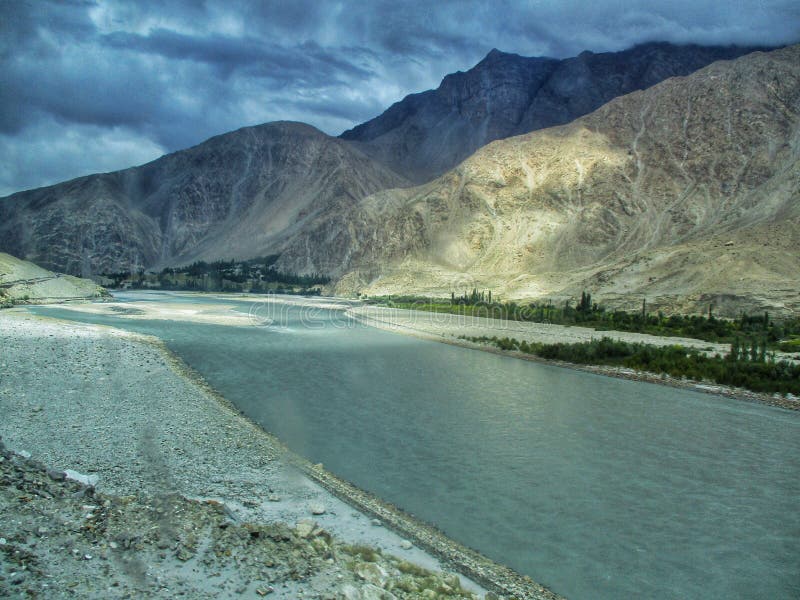 Indus River stock image. Image of fell, landscape, wilderness - 230294469