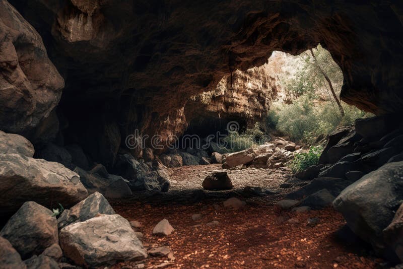 Beautiful View of the Inside of a Cave. Generative AI Stock ...