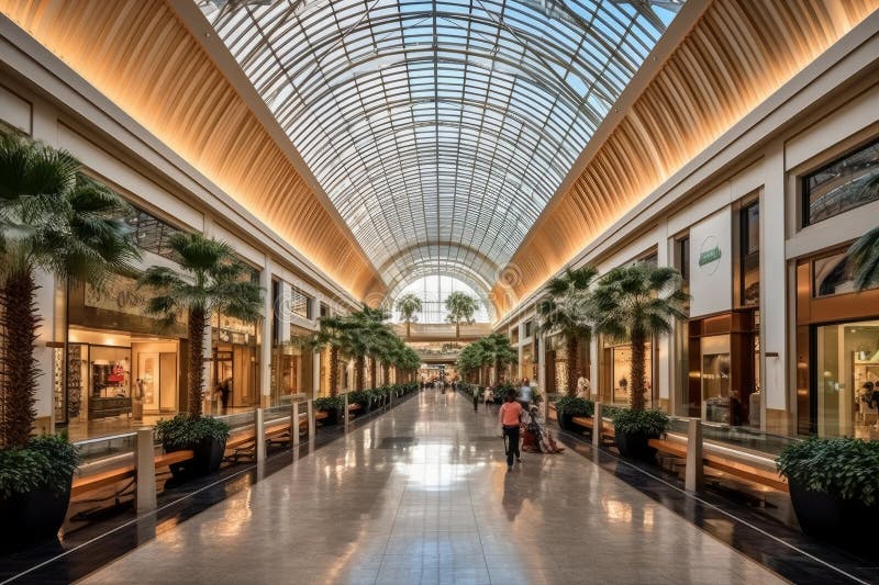 Beautiful View Inside in the Empty Mall Stock Illustration ...