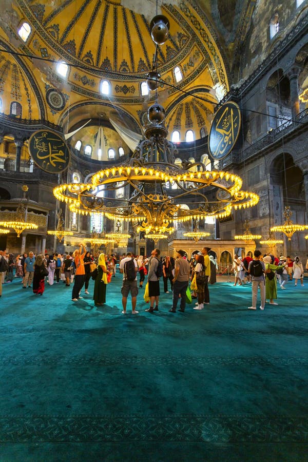 Beautiful View Inside the Hagia Sophia Mosque in Istanbul Editorial ...