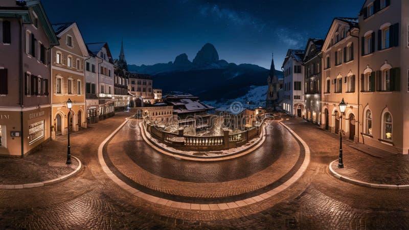 Beautiful View Inside of a Mountain City Stock Illustration ...