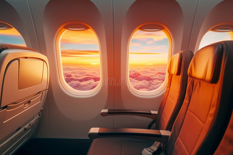 Beautiful View from Inside the Plane. Travel Advertising Stock ...