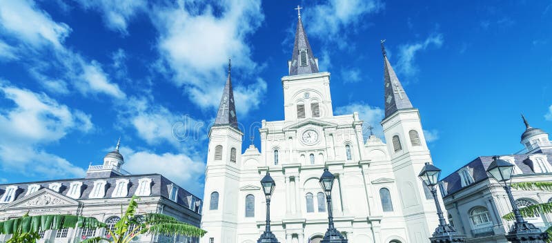 Jackson Square Lights on Mardi Gras Night, New Orleans Stock Photo ...