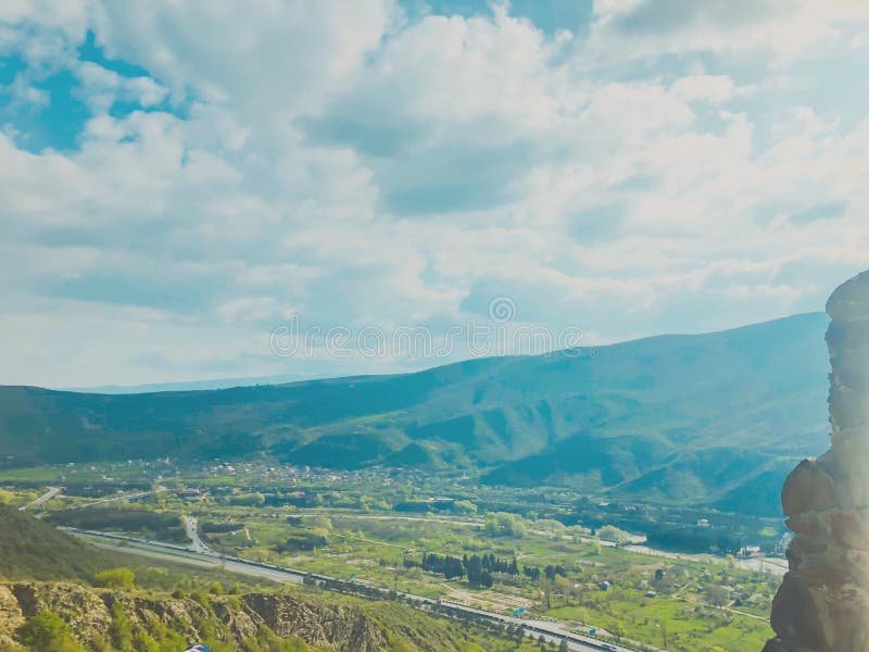Beautiful View from Jvari Monastery To Town of Mtskheta Stock Image ...