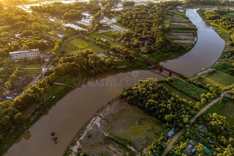 Landscape of a small river stock photo. Image of colorful - 255458238