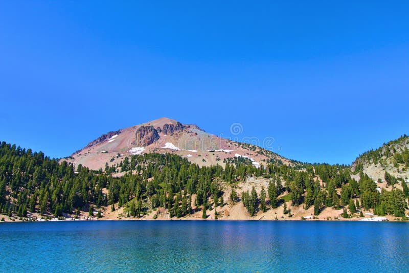 Beautiful View Of Lake Helen In Lassen Volcanic National Park Usa