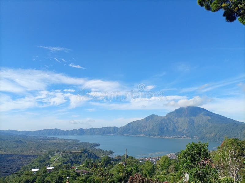Beautiful View of the Lake on Mount Kintamani on a Sunny Day Stock ...