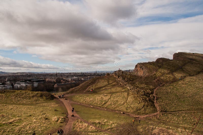 Beautiful View of a Landscape with Cliffs in Edinburgh, Scotland Stock ...