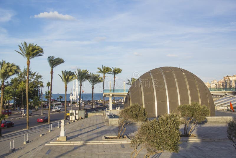 Beautiful View of the Library of Alexandria in Alexandria Stock Image ...