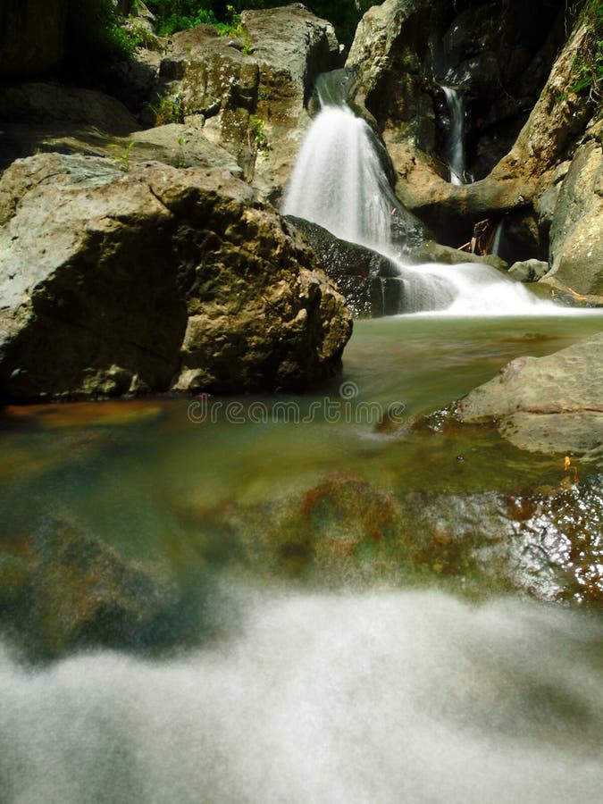 Beautiful View of Long Exposure Water Streams on the Rocky River Stock ...