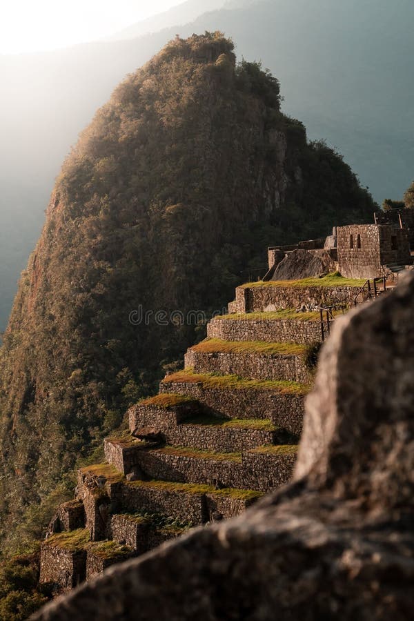 Machu Picchu Ruins with Mountain Backdrop in Peru Stock Image - Image ...