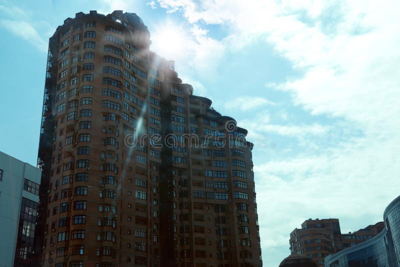 Beautiful View of Modern Building in City. Urban Architecture Stock ...