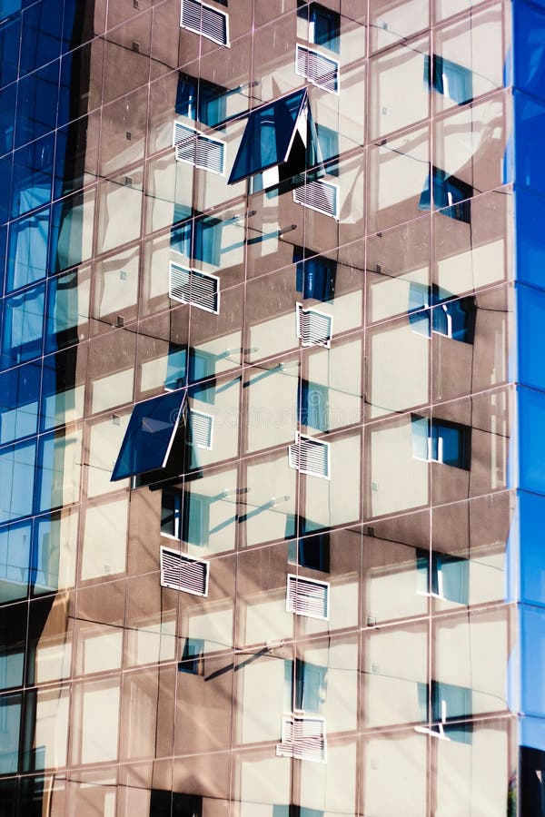 Beautiful View of a Modern Building with Reflective Windows Stock Photo ...