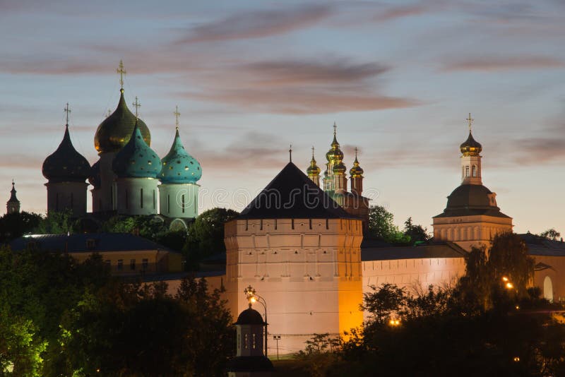 Beautiful View of Monastery at Night Stock Photo - Image of good, cross ...