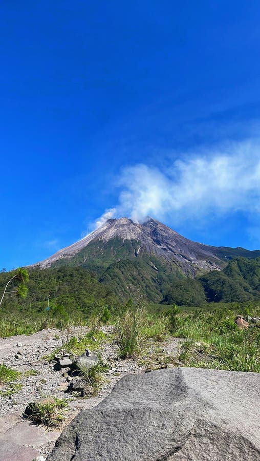 Beautiful View of Mount Merapi Yogyakarta Stock Photo - Image of ...