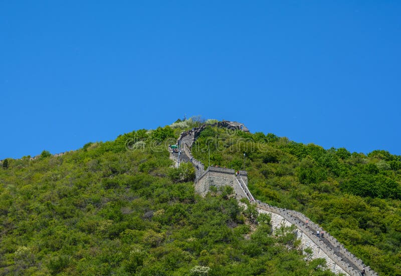Beautiful View of the Mountains and the Wall. Great Wall. the Great Man ...