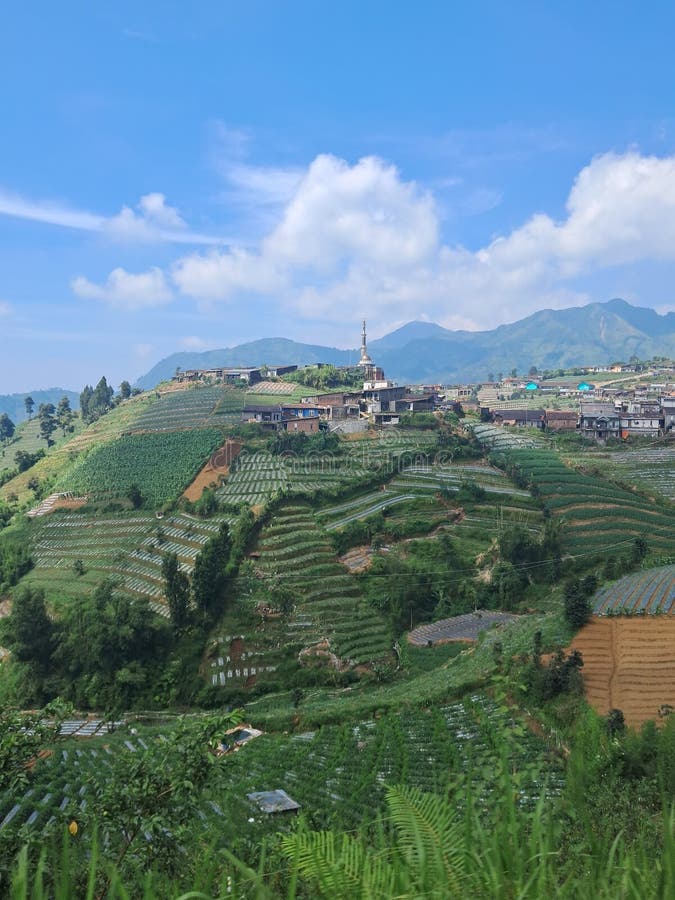 Beautiful View of the Mountains of Wonosobo Stock Image - Image of ...