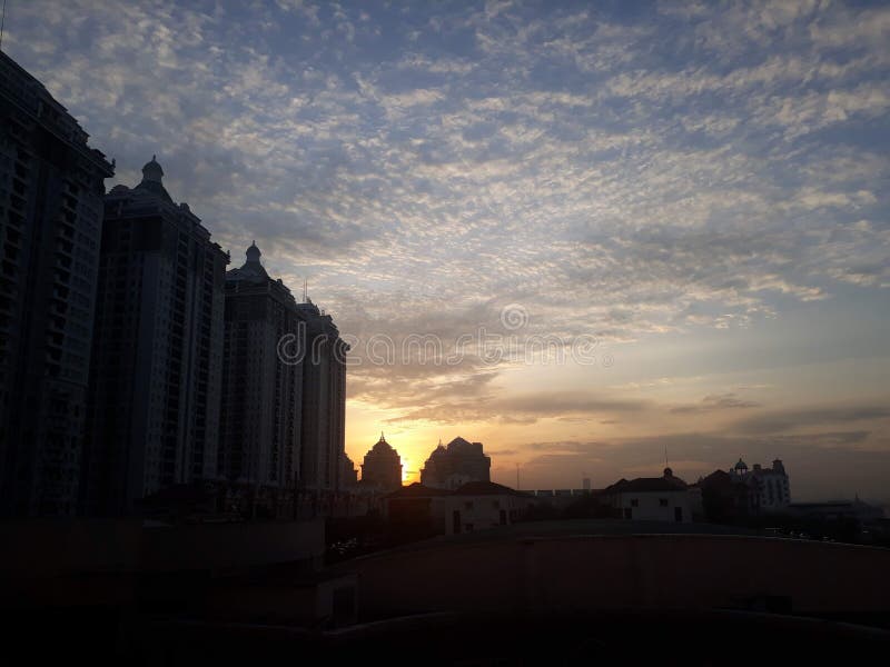 Beautiful View at Night with Amazing Moon Stock Photo - Image of ...