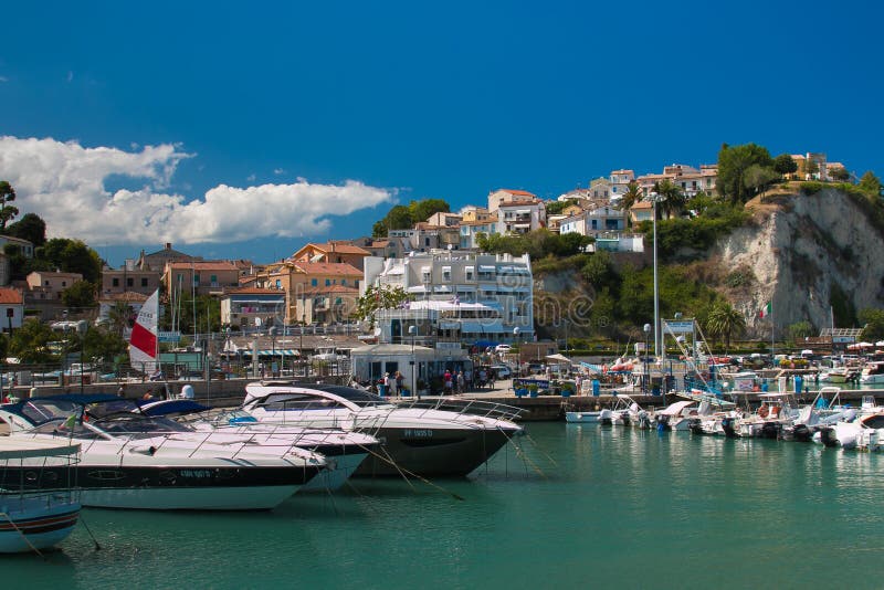 Beautiful View of Numana Town and the Harbor Editorial Stock Image ...