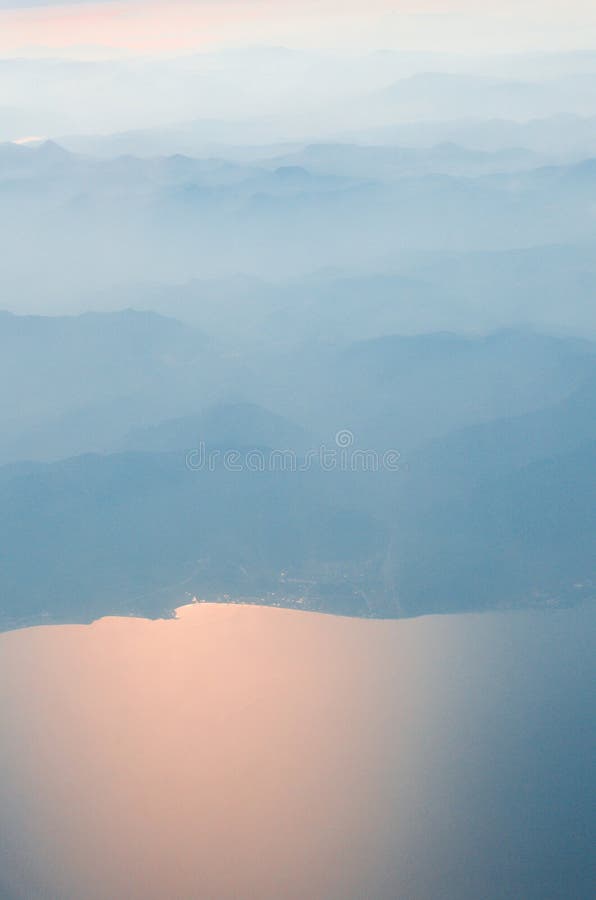 Beautiful View on Ocean and Earth from Plane Stock Photo - Image of ...