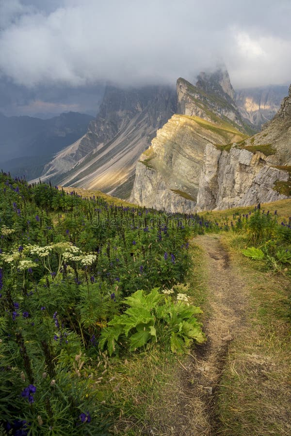 Beautiful View of the Odle Group in the Dolomites Stock Photo - Image ...