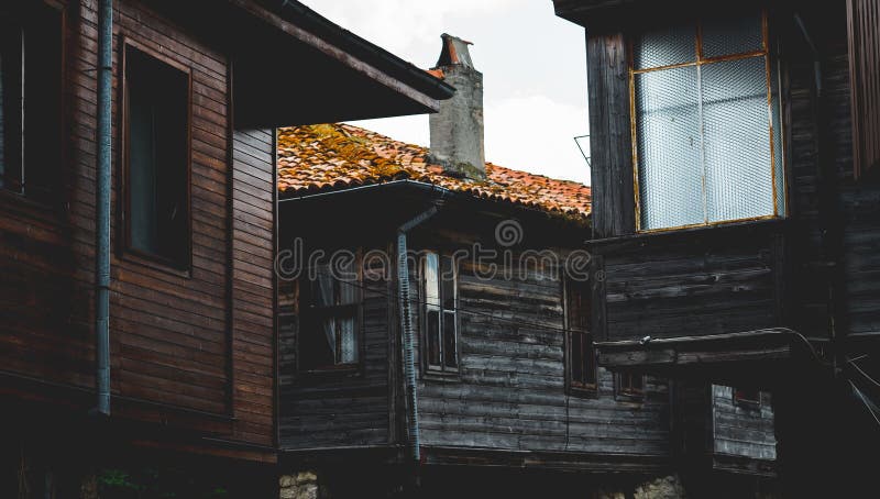 Beautiful View of an Old House with a Red Rooftop Stock Photo - Image ...
