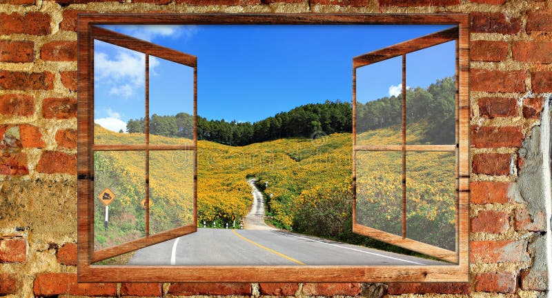 Beautiful View Over a Window Stock Photo - Image of backgrounds, farm ...