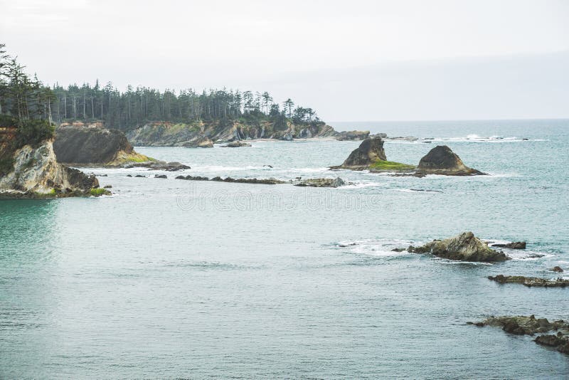 Beautiful View on Pacific Ocean from Rock. Stock Photo - Image of beach ...