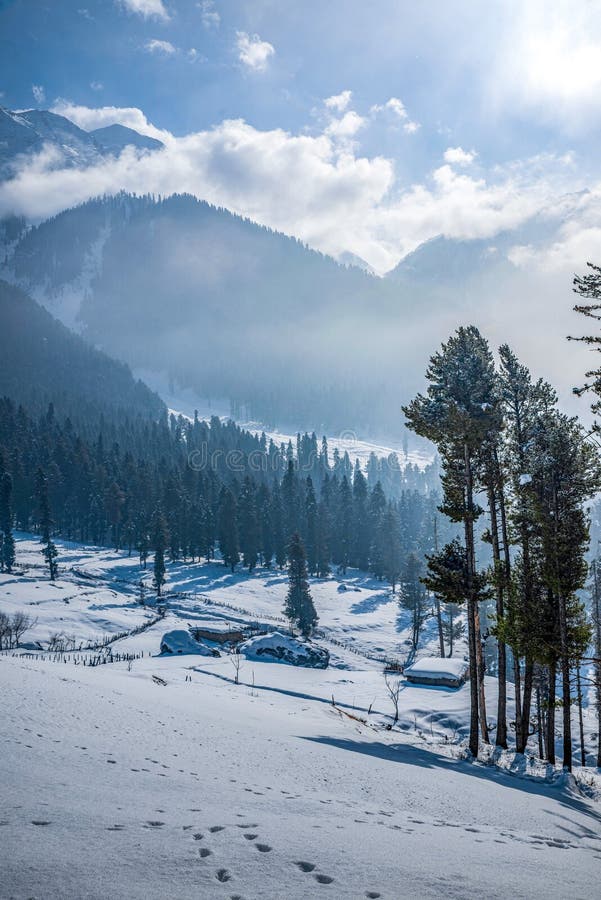 View of Pahalgam Valley, Pahalgam, Kashmir, India Stock Image - Image ...
