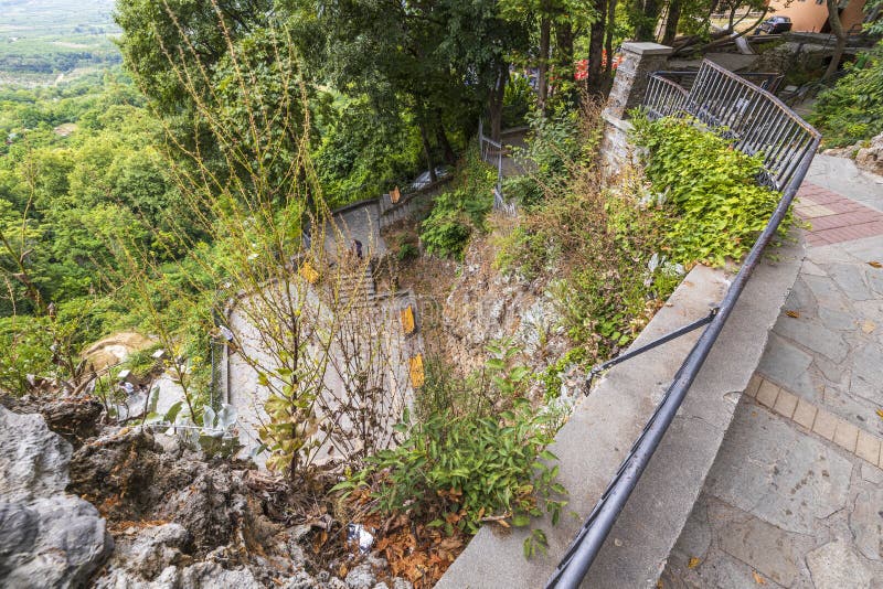 Beautiful View of Path Down Along Waterfall. Stock Photo - Image of ...