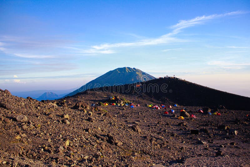 Landscape of Mount Merbabu from the Camping Area of â€‹â€‹Mount Merapi ...