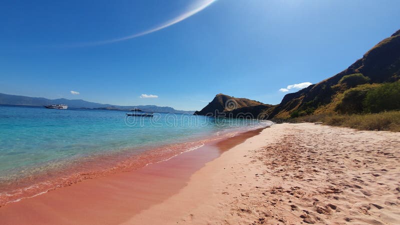 A Beautiful View of Pink Beach Labuan Bajo Indonesia Stock Photo ...