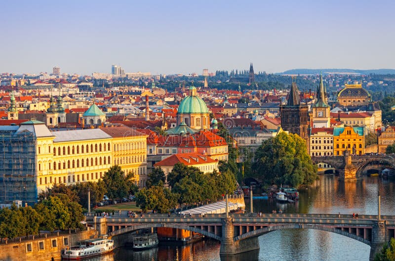 Beautiful view of Prague stock image. Image of roofs - 43206081