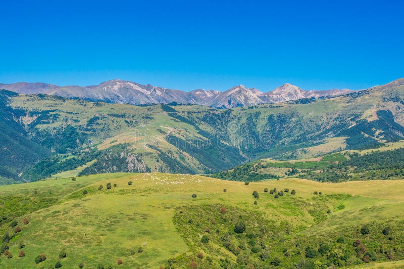 Beautiful View of the Pyrenees Mountains Ulldeter Stock Photo - Image ...