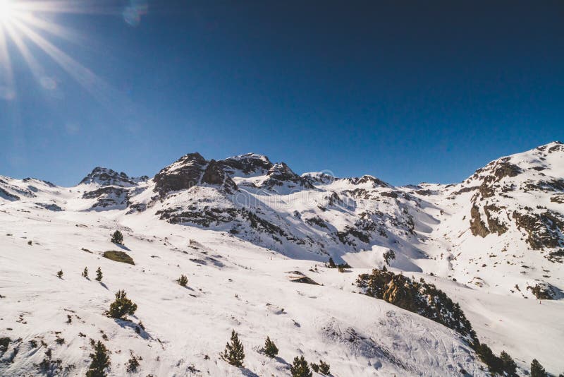 Beautiful View of the Pyrenees Slopes in Formigal Ski Resort Stock ...