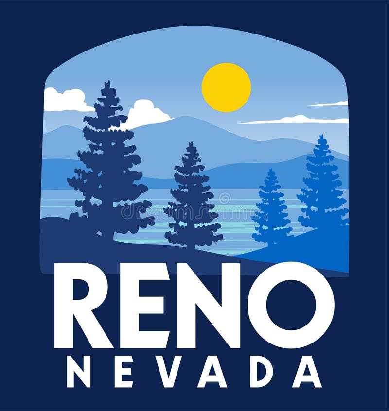 Beautiful View in Reno Nevada with Beautiful Sky Stock Vector ...