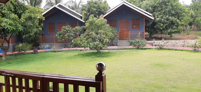 A Beautiful View of Resort Cottages Stock Photo - Image of villa ...