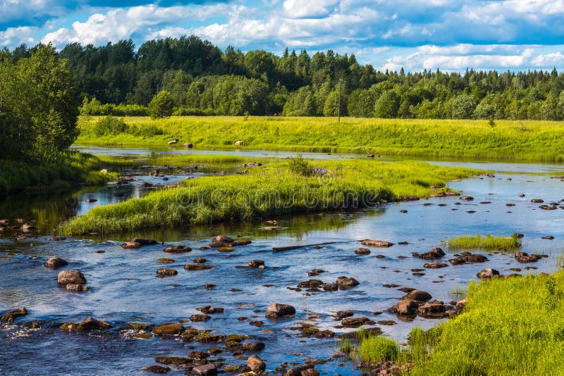 Beautiful View of the River in the Countryside Stock Image - Image of ...